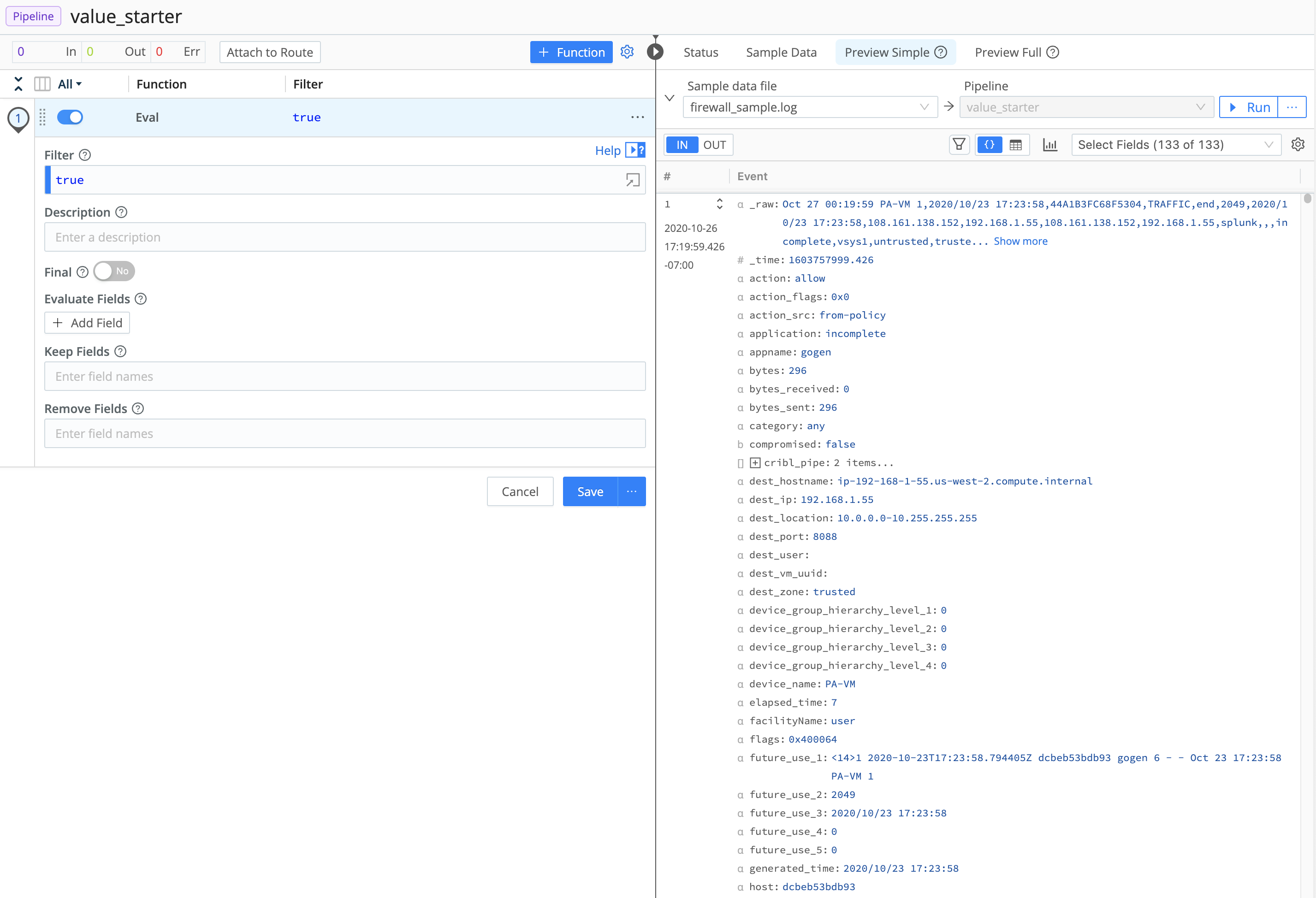 Value Expression Examples · Cribl Sandbox